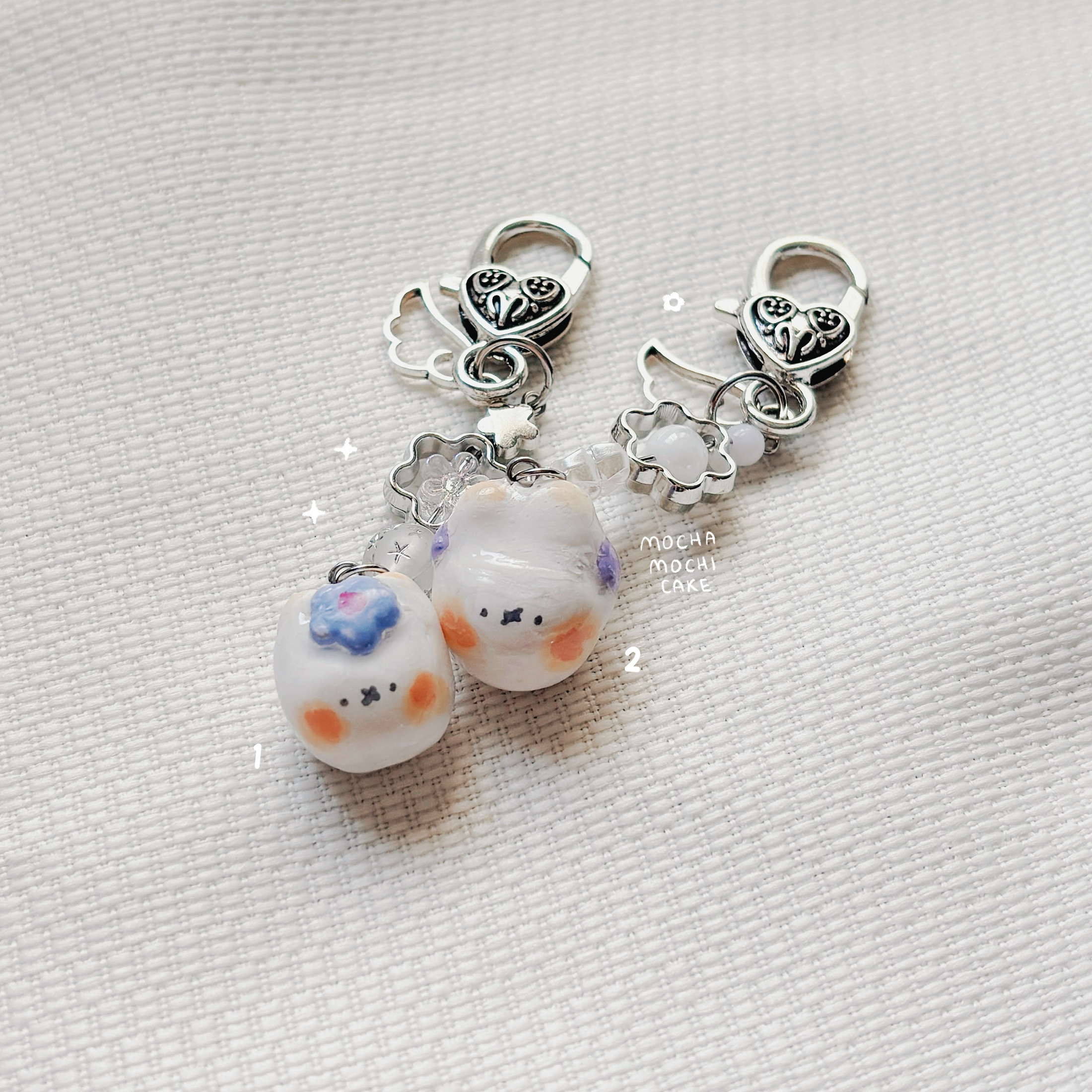Miffy Head Flowers Polymer Clay Keychain – mochamochicake